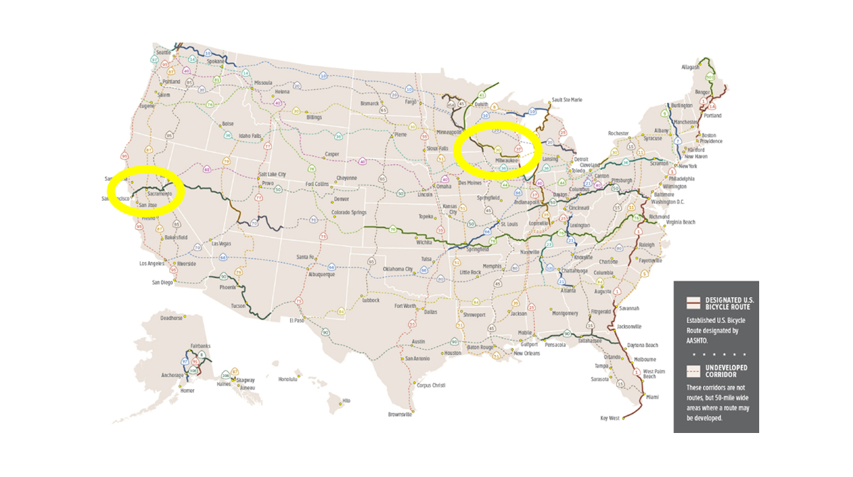Welcome Wisconsin and California to the U.S. Bicycle Route System ...