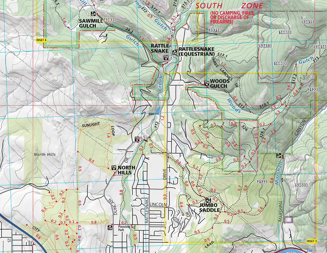 Rattlesnake Wilderness & Missoula Outdoor Recreation Map - Adventure ...